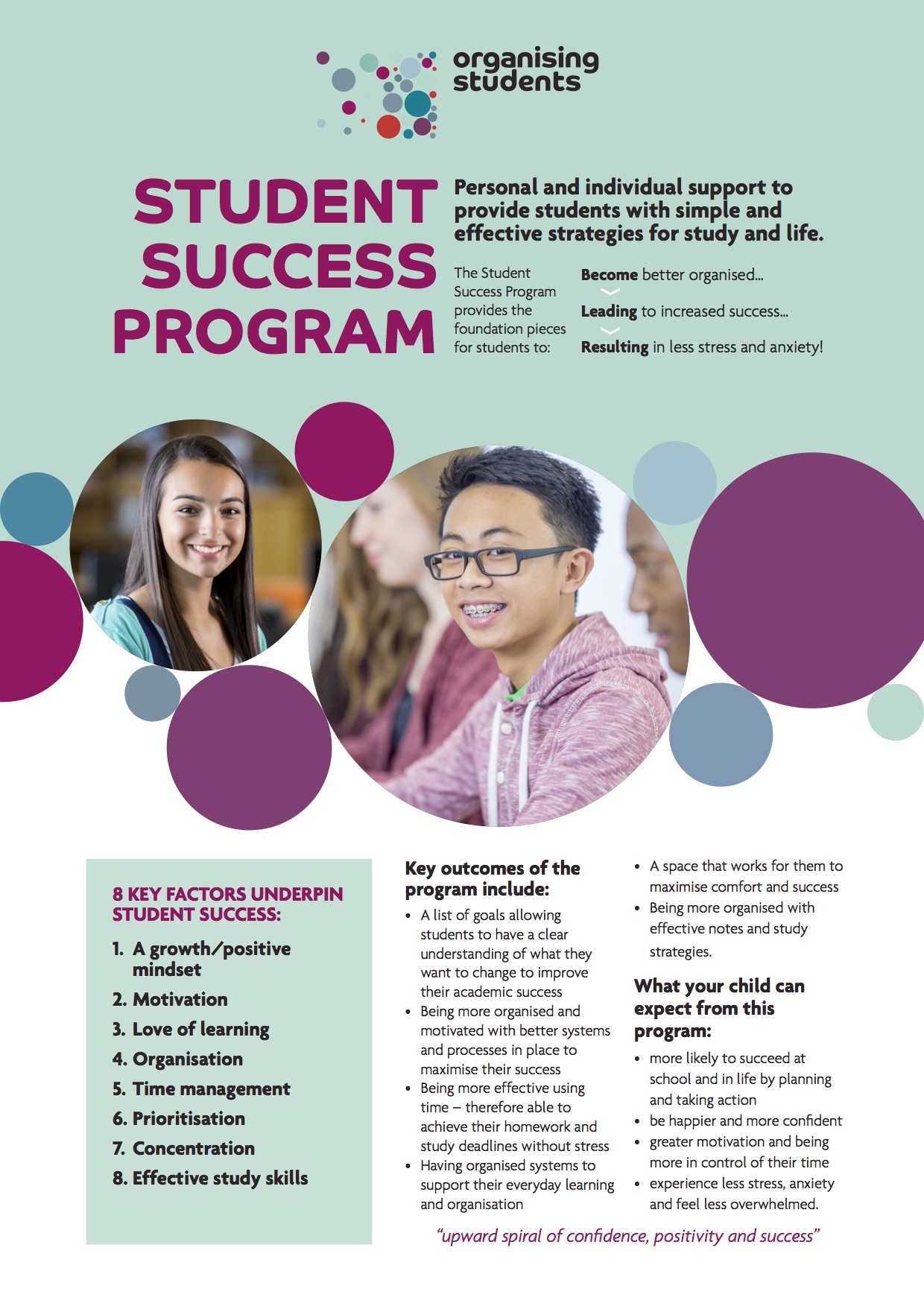 Student Success Program Flyer Page 1 Organising Students Student Success Program Flyer Page 1 Organising Students
