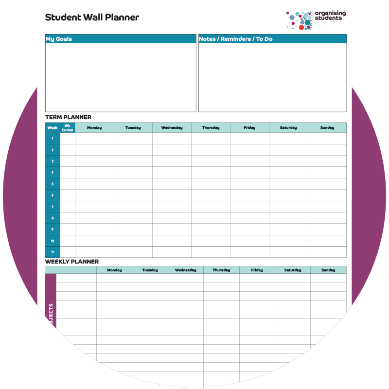 Student Wall Planners - Organising Students